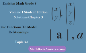 Envision Math Grade 8 Volume 1 Student Edition Solutions Chapter 3 Use ...