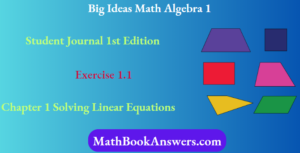 Big Ideas Math Algebra 1 Student Journal 1st Edition Chapter 1 Solving ...